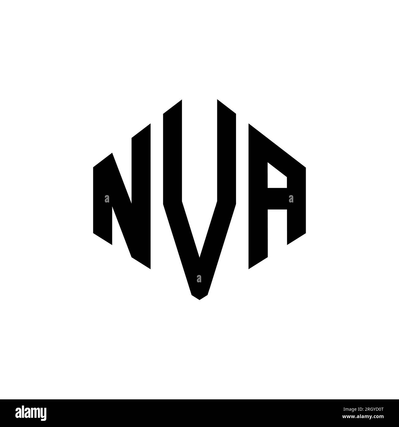 Logo de lettre NVA avec forme de polygone. Design de logo en forme de ...