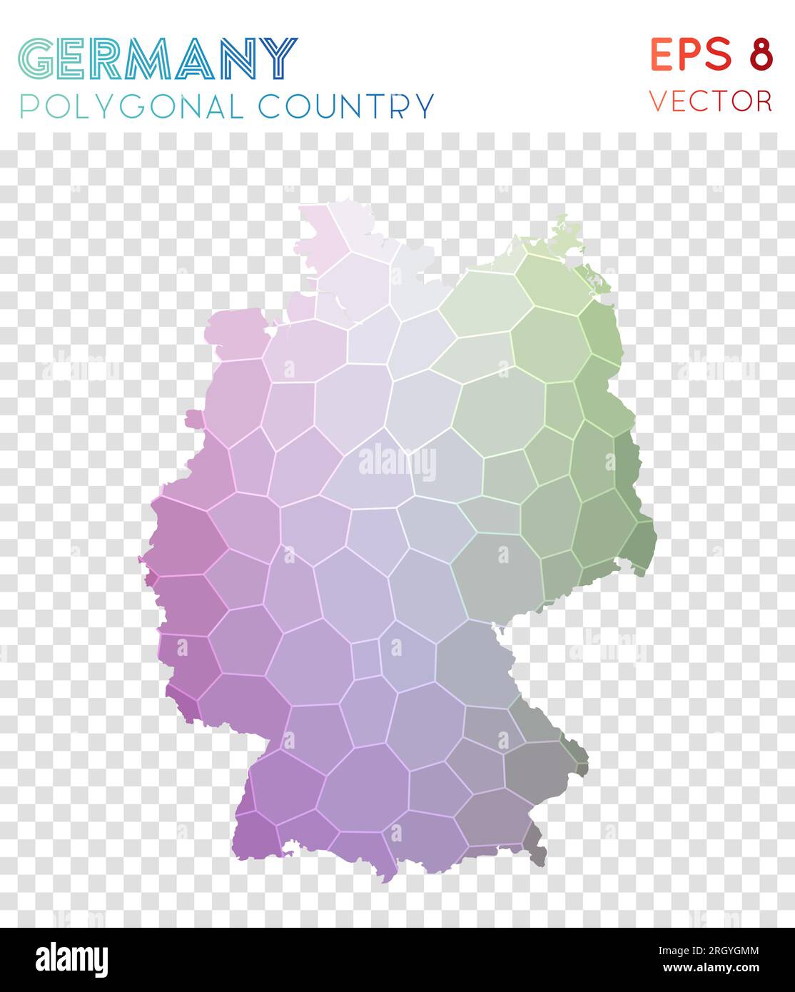 Carte polygonale de l'Allemagne, pays de style mosaïque. Style bas poly ...