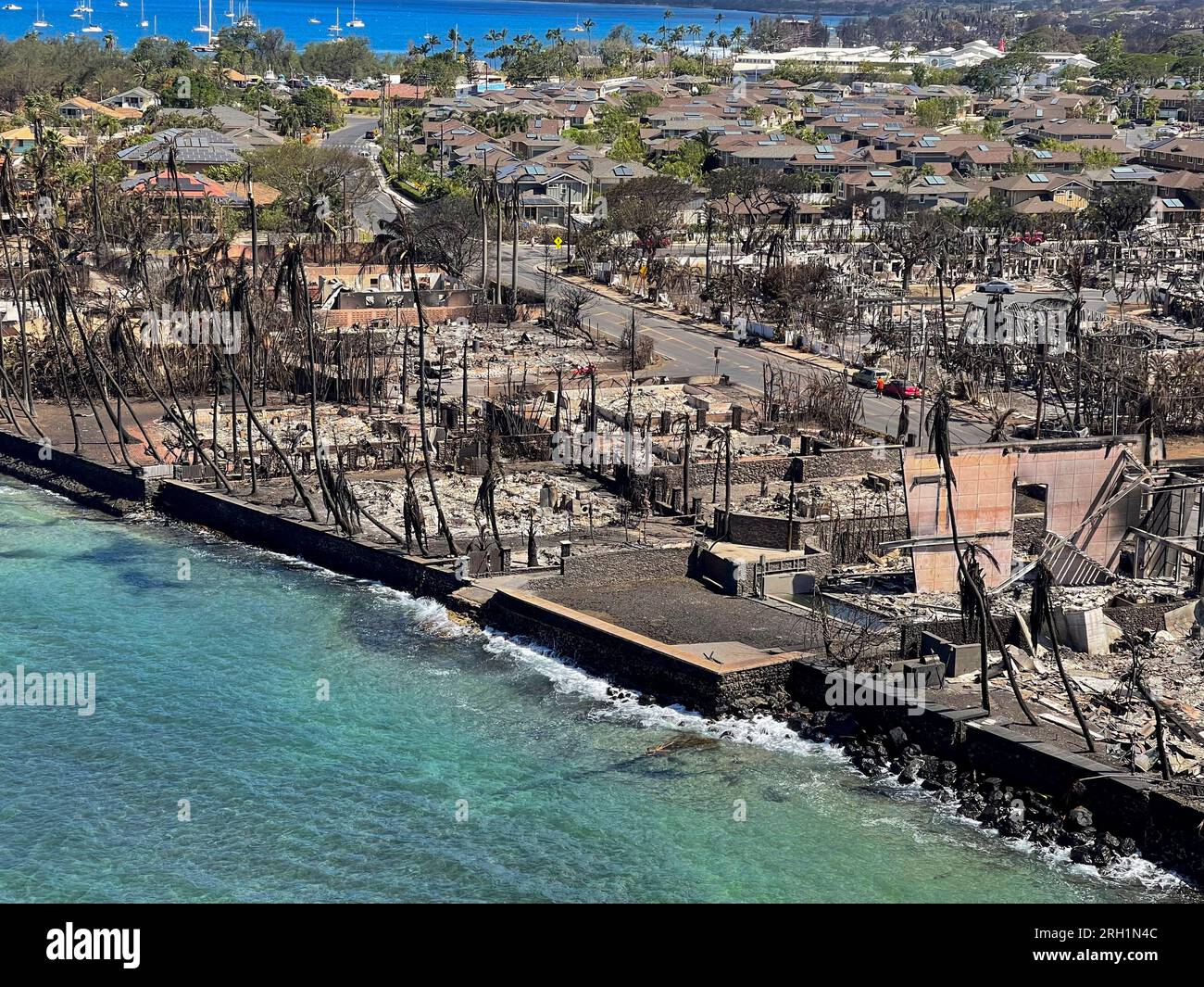 Photographies aériennes de Lahaina, Hawaï après les incendies ...