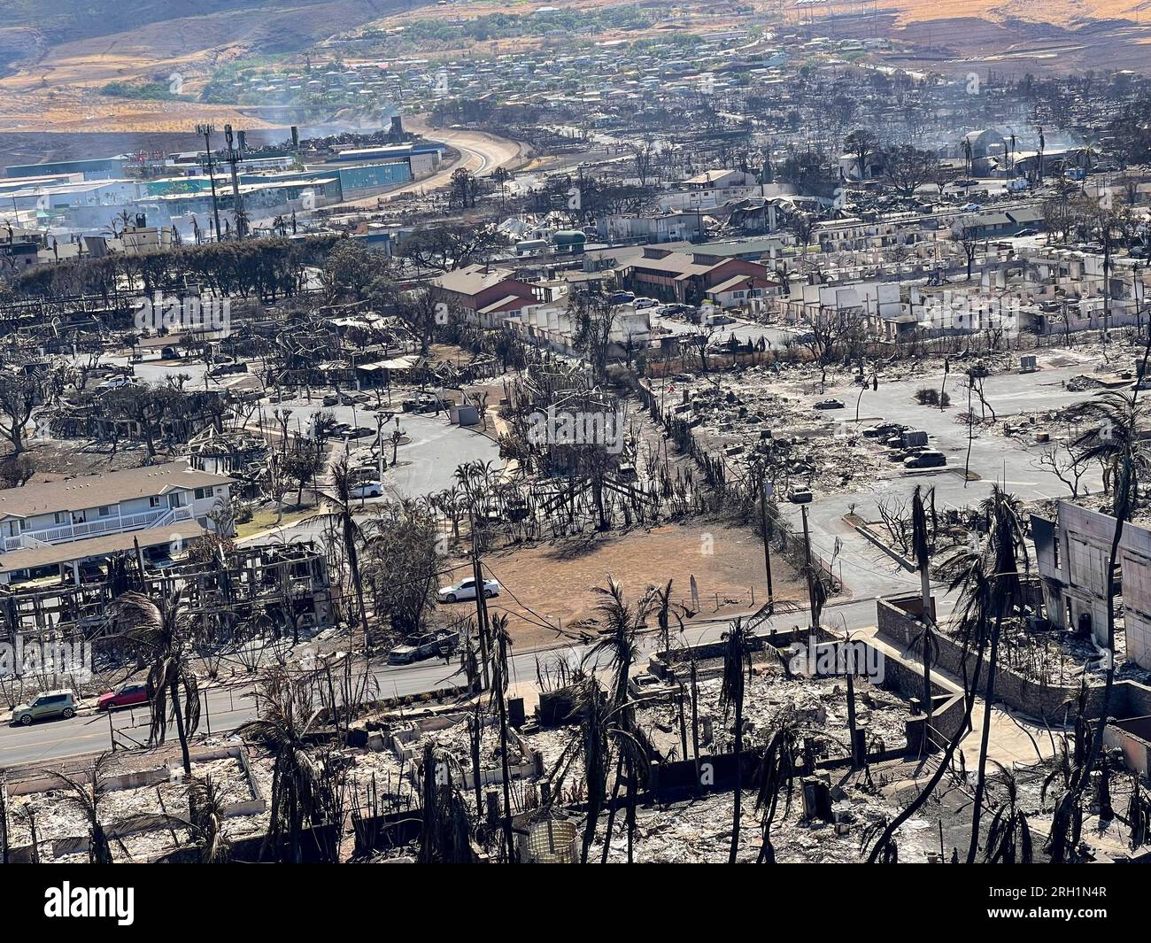 Photographies aériennes de Lahaina, Hawaï après les incendies ...