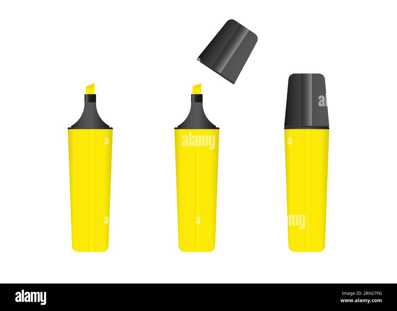 Stylo surligneur jaune clipart Banque d'images vectorielles - Alamy