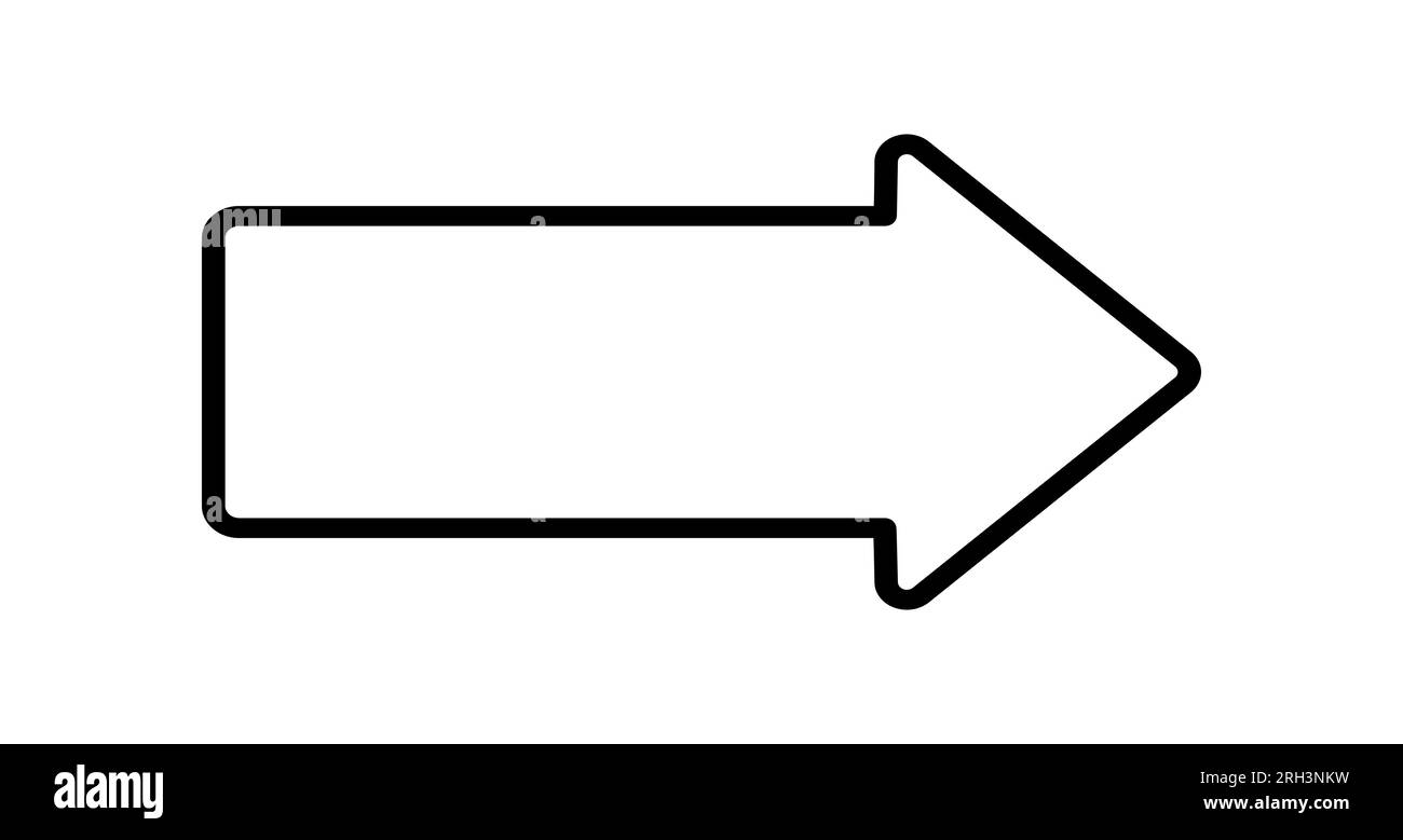 Flèche simple illustration vectorielle dessinée à la main, signe de ...