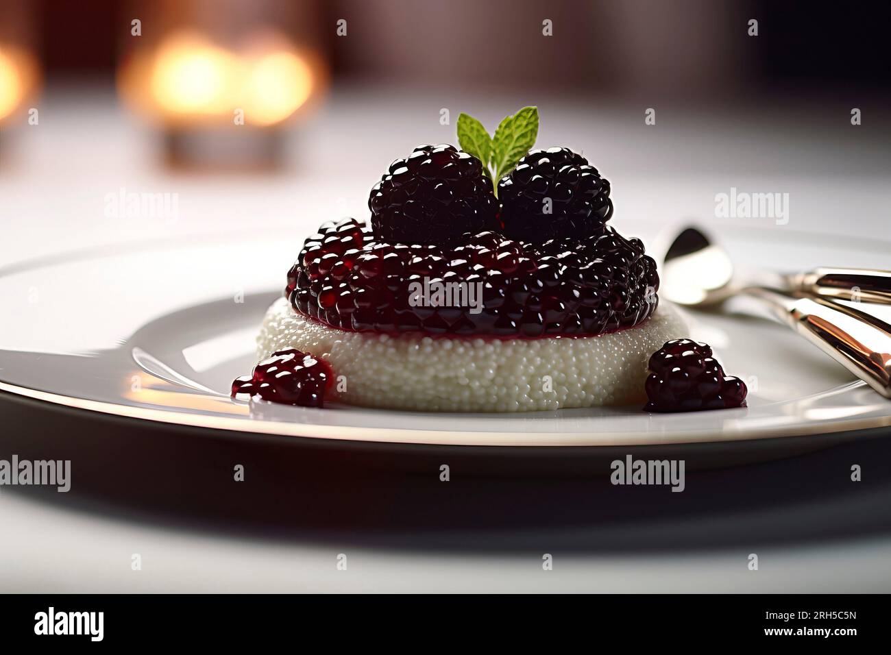 Une composition exquise de caviar sur un fond blanc propre, parfait ...