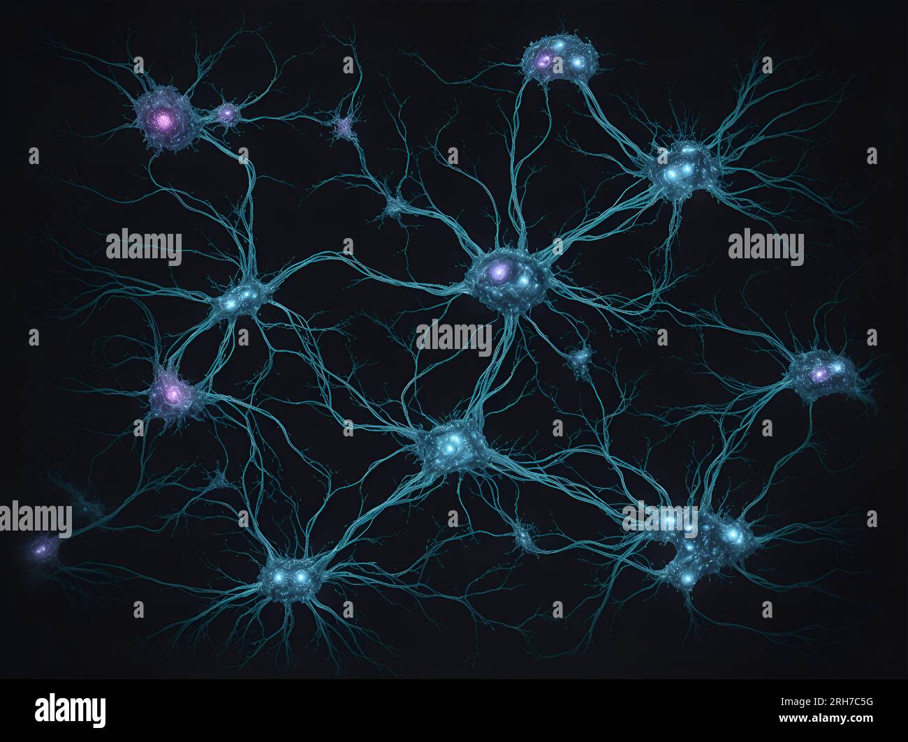 Réseau neuronal avec activité électrique des cellules neuronales ...