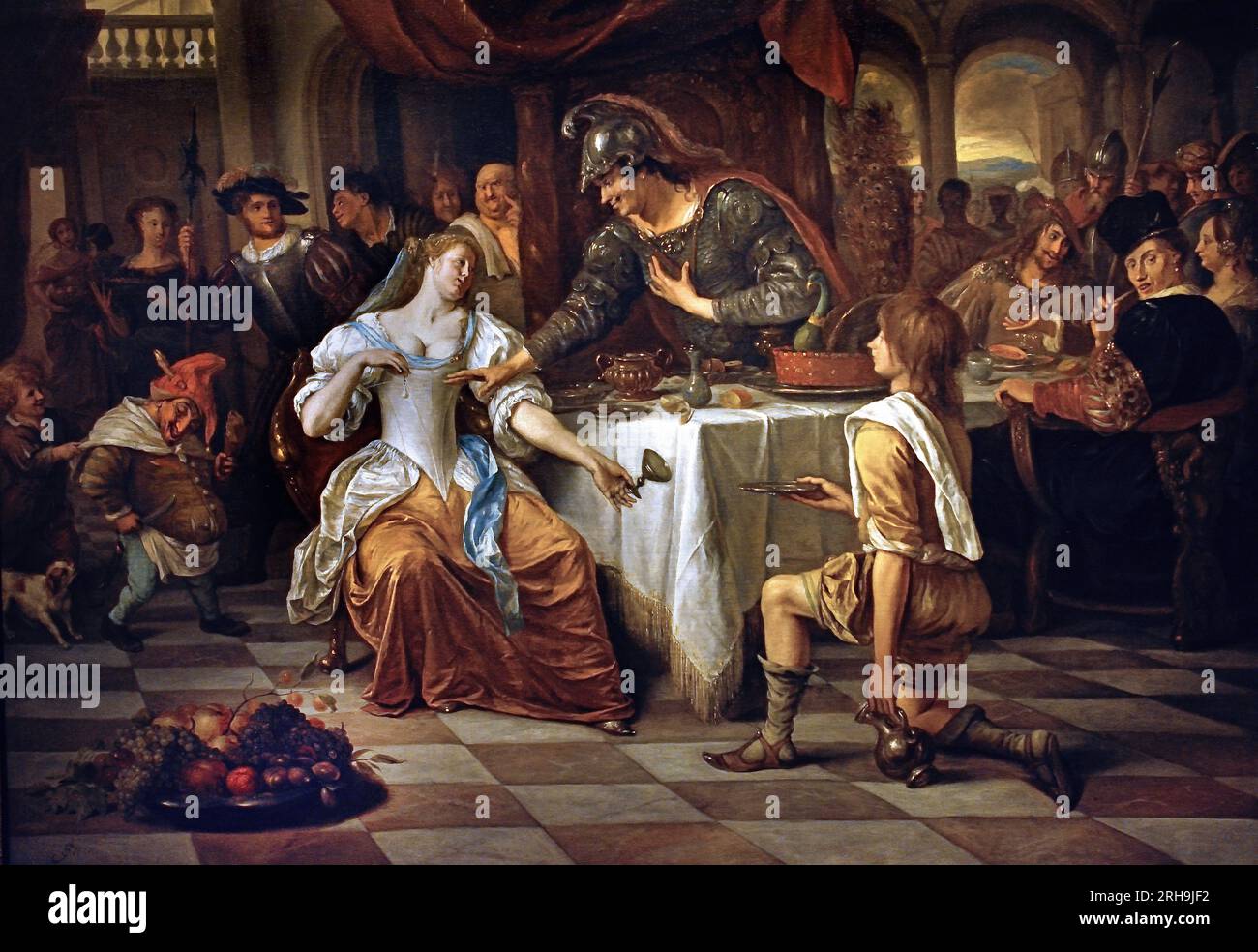 Banquet du général romain Marc Antoine et Cléopâtre (reine égyptienne ...