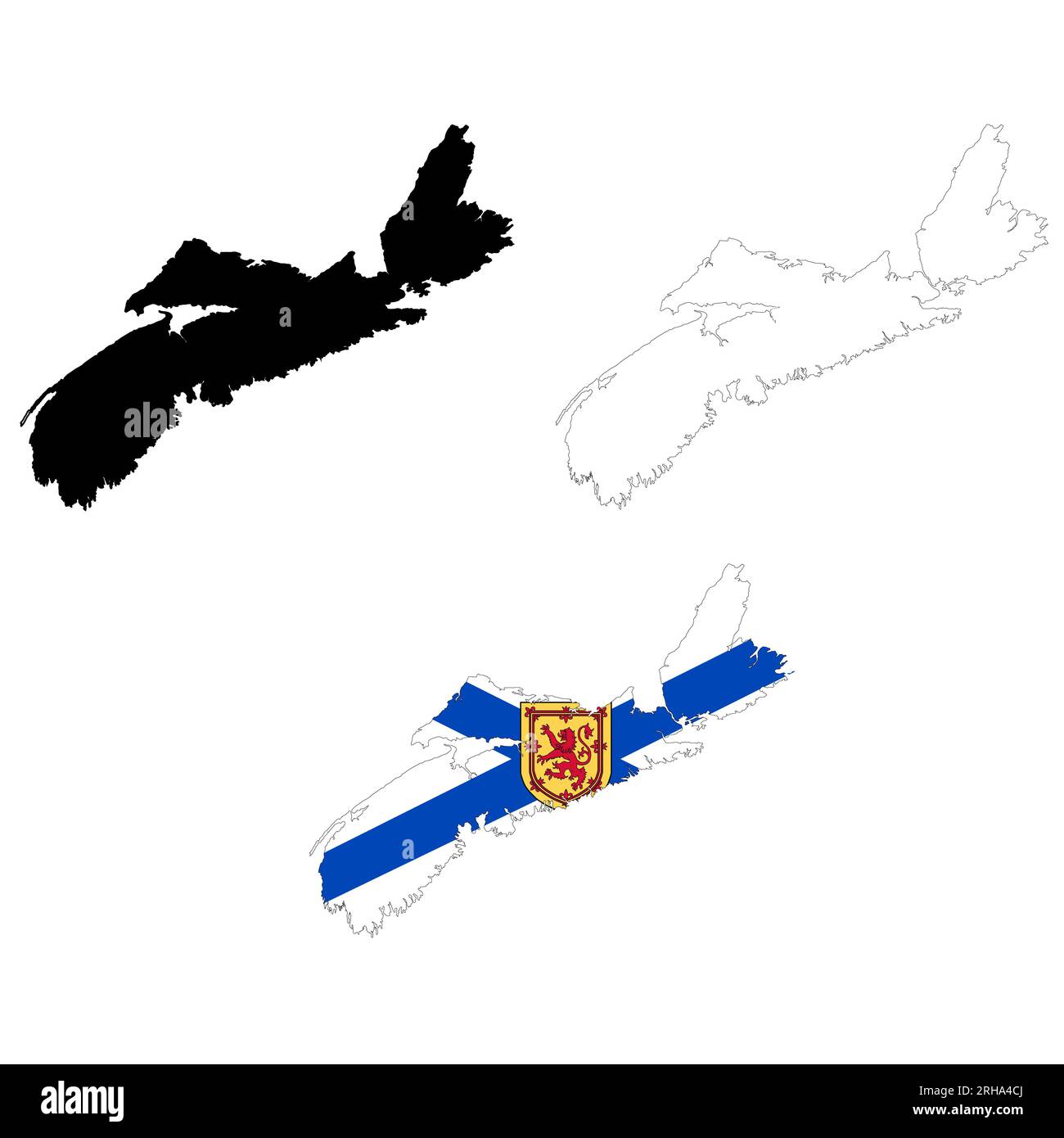 Nova scotia map Banque d'images détourées - Alamy