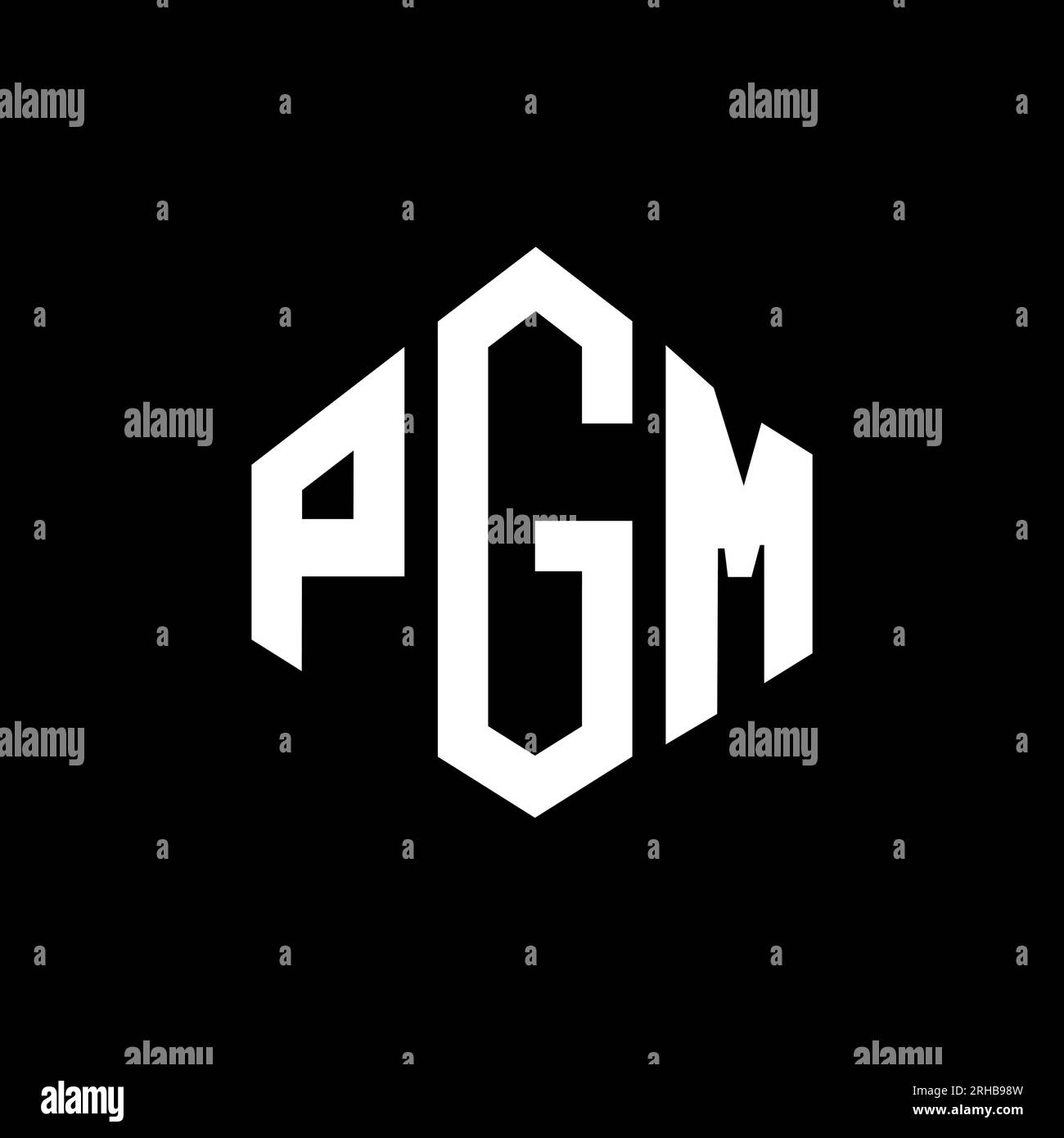Logo de lettre PGM avec forme de polygone. Polygone PGM et logo en ...