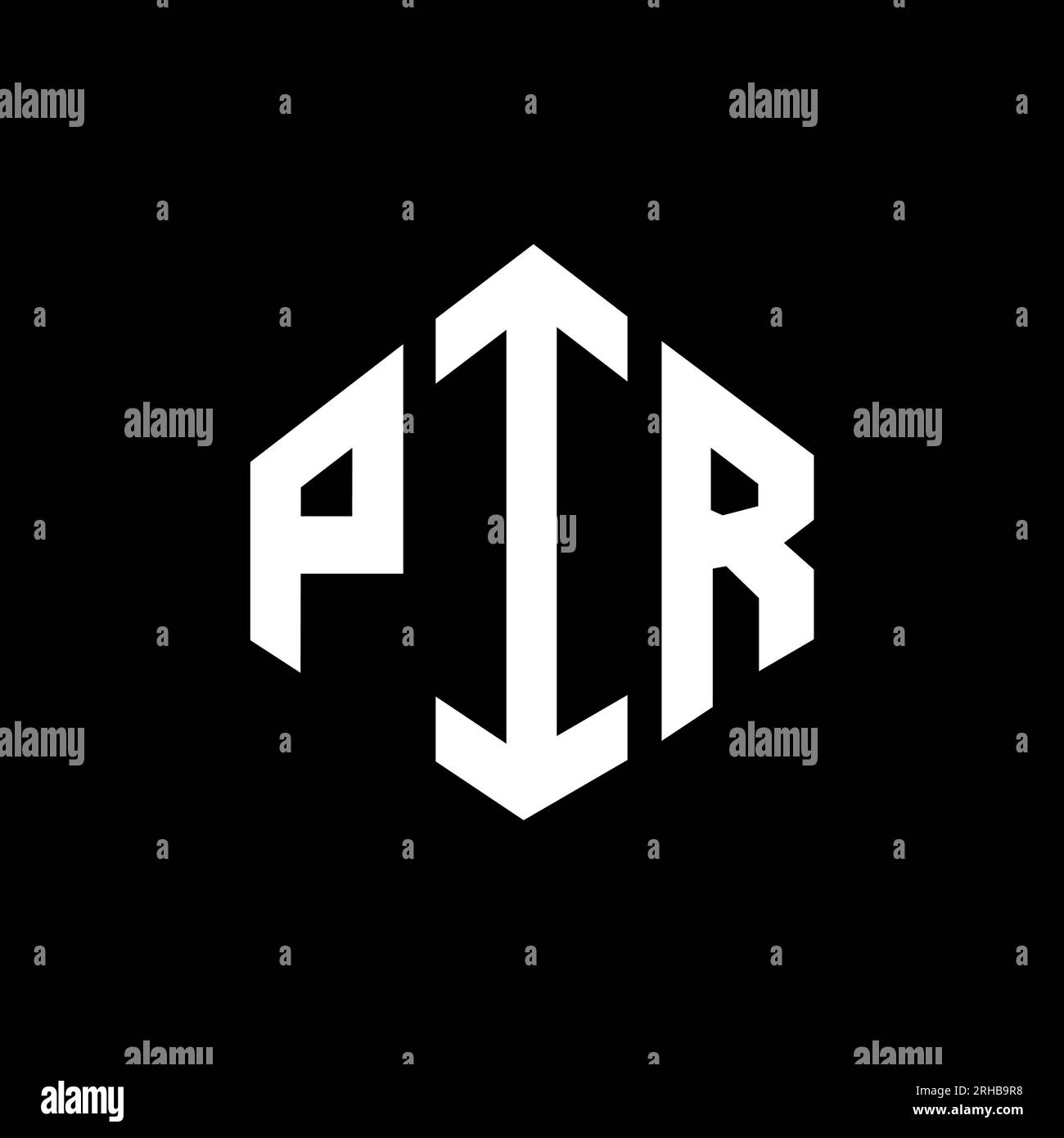 Logo de lettre PIR avec forme de polygone. Polygone PIR et logo en ...