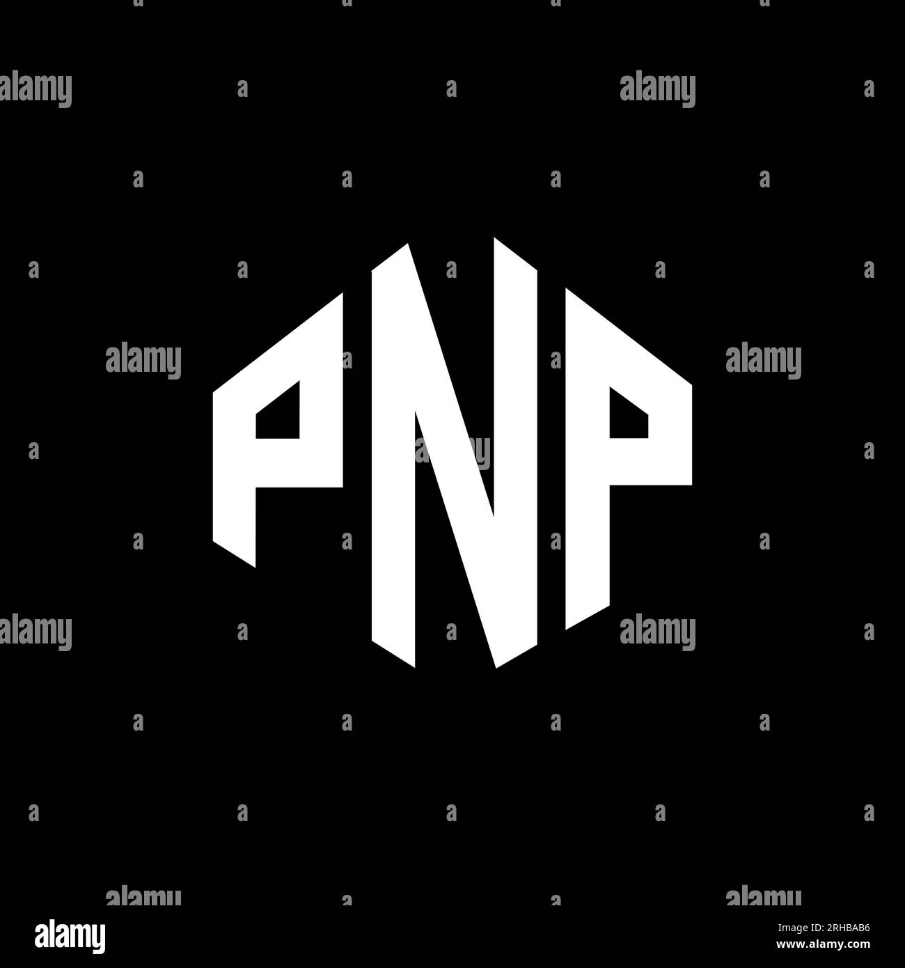 Logo de lettre PNP avec forme de polygone. Polygone PNP et logo en ...