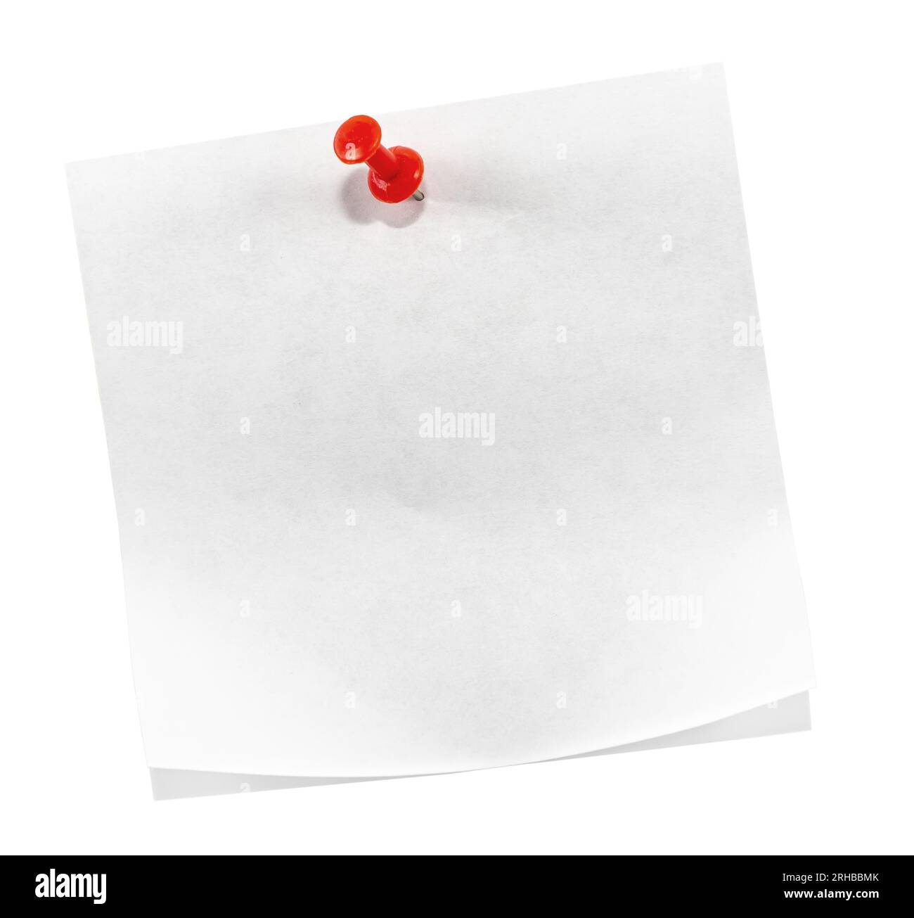 Une feuille de papier blanc pour les notes avec une épingle rouge sur ...