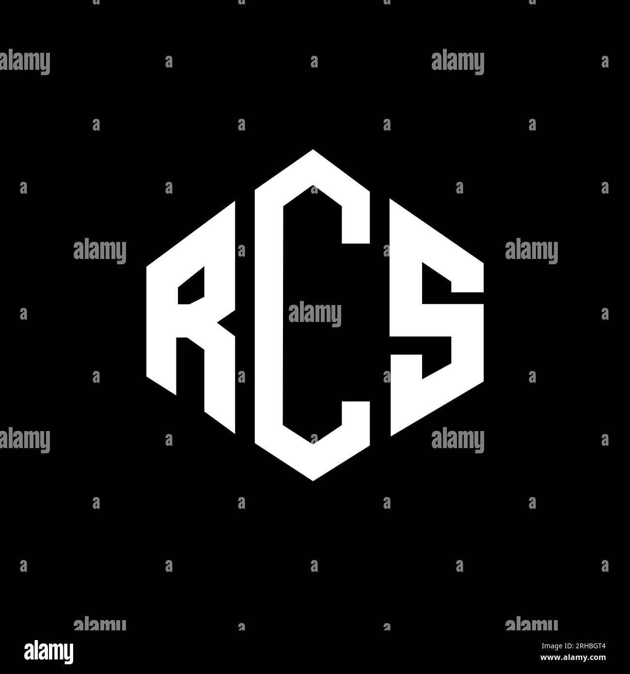 Logo de lettre RCS avec forme de polygone. Logo en forme de polygone ...