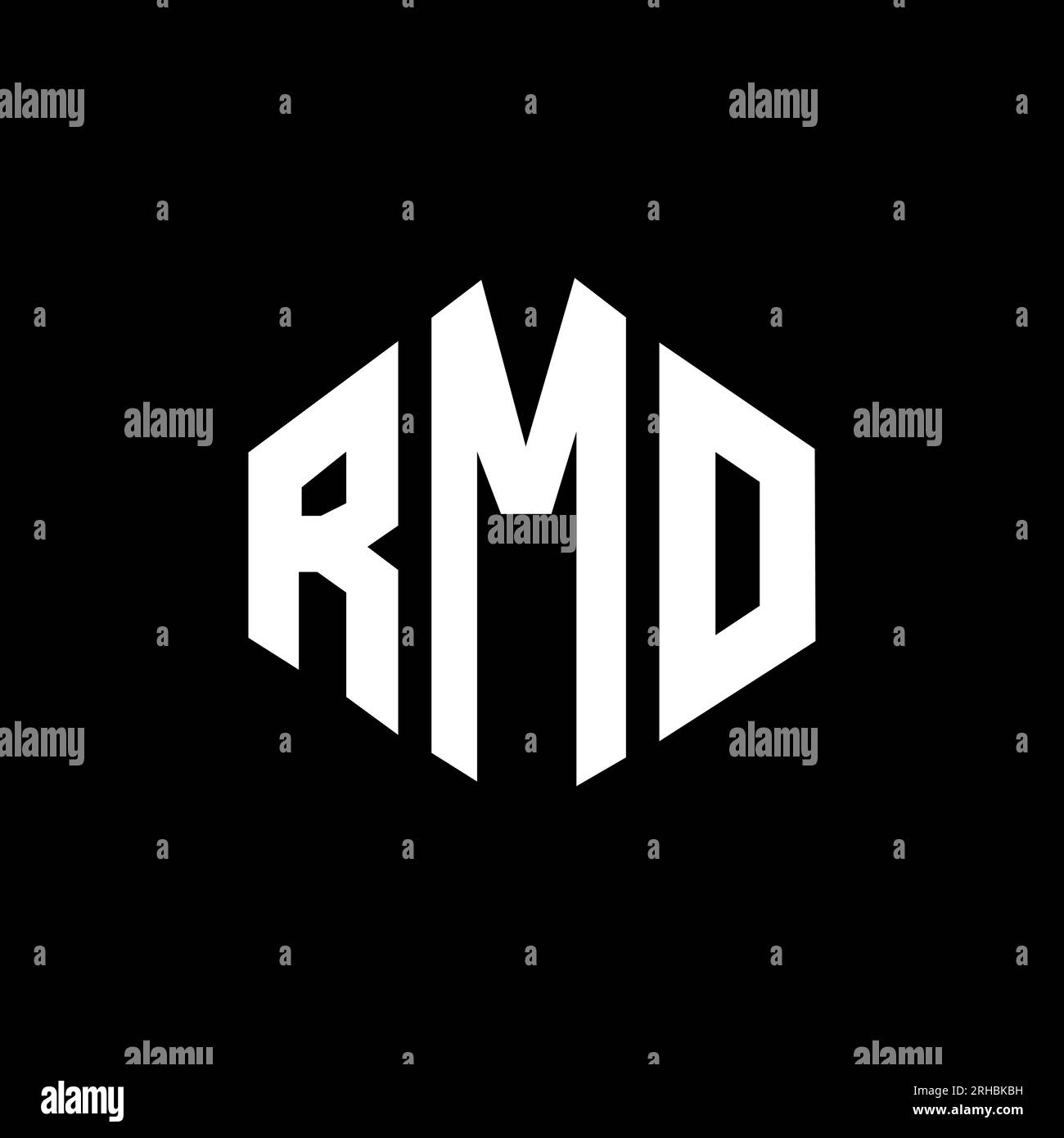 Logo RMO lettre avec forme de polygone. Logo RMO polygone et cube ...