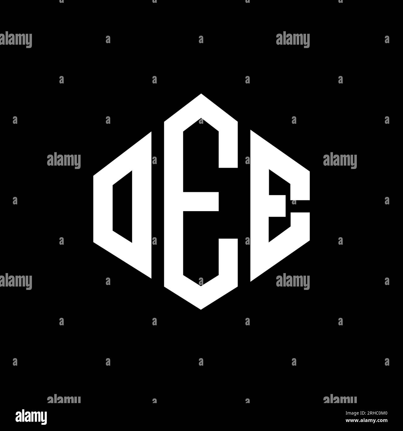 Logo de lettre OEE avec forme de polygone. Logo en forme de polygone et ...