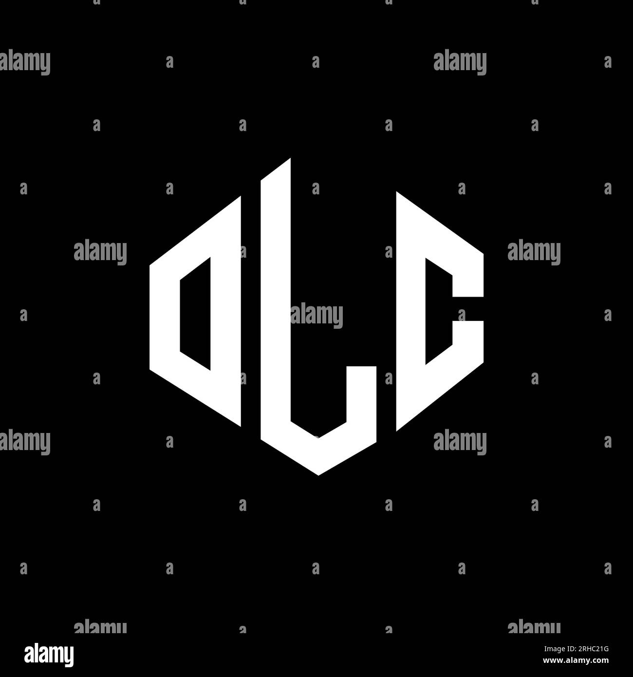 Logo de lettre OLC avec forme de polygone. Logo en forme de polygone et ...