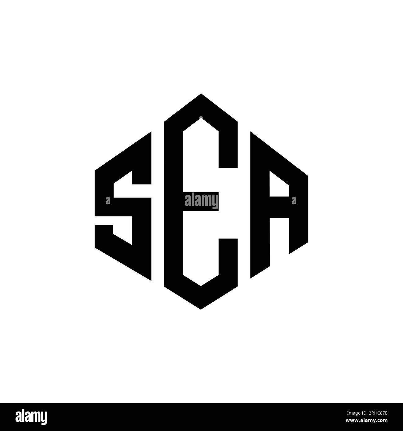 Logo de lettre de MER avec forme de polygone. Logo en forme de polygone ...