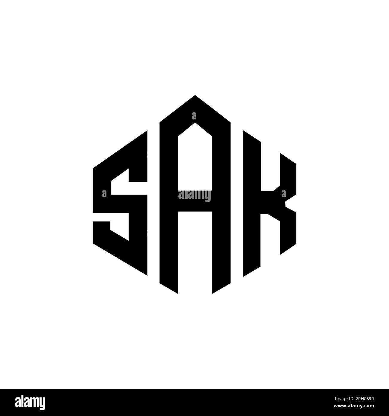 Lettre sak logo Banque d'images noir et blanc - Alamy