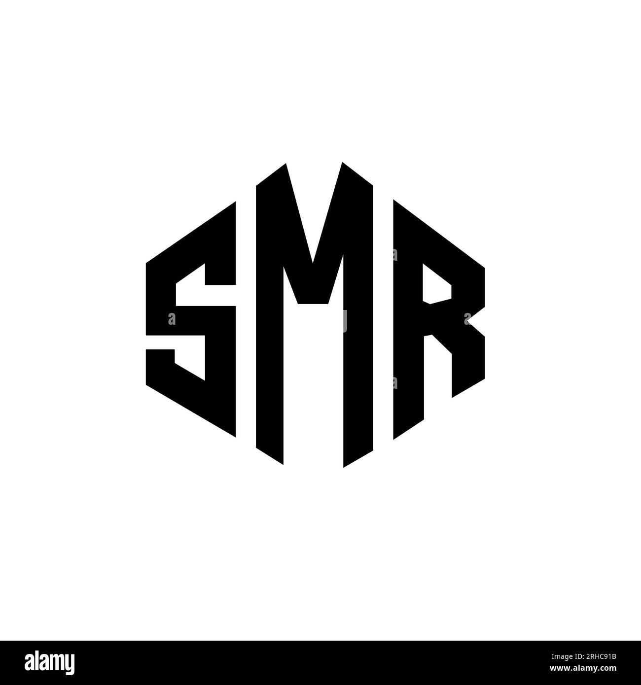 Logo de lettre SMR avec forme de polygone. Logo en forme de polygone et ...