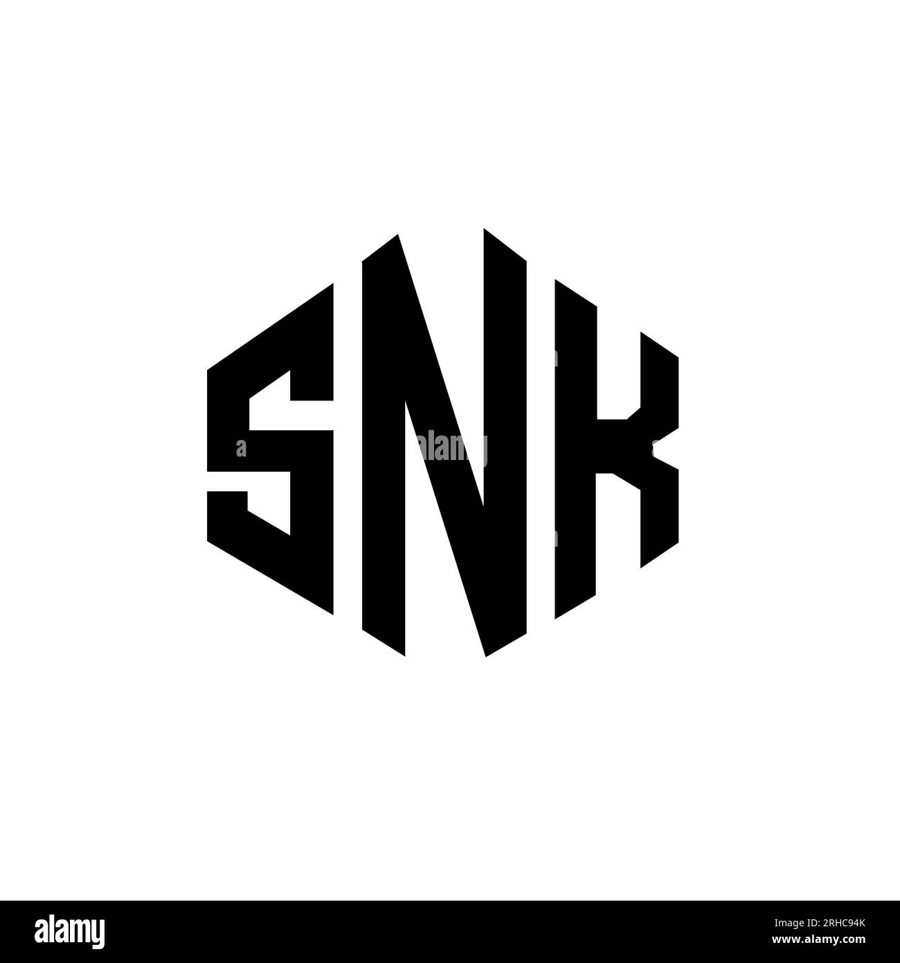 Logo de lettre SNK avec forme de polygone. Logo en forme de polygone ...