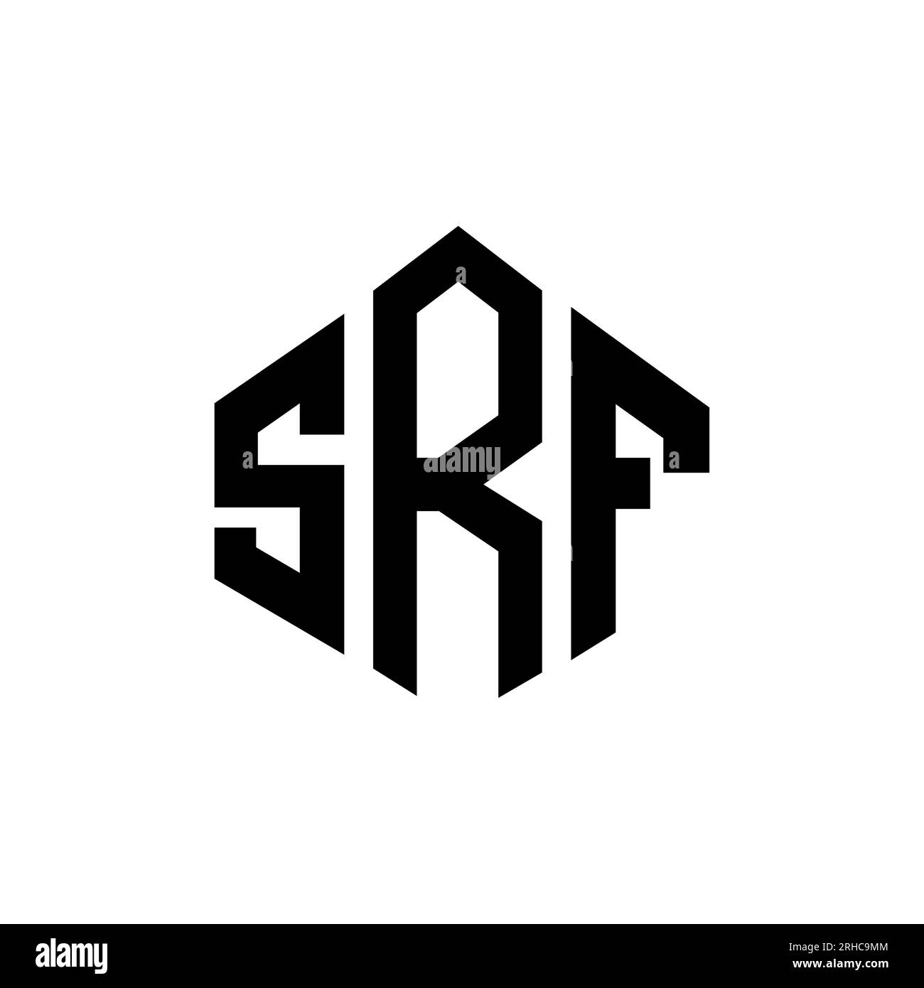 Logo de lettre SRF avec forme de polygone. Logo en forme de polygone et ...