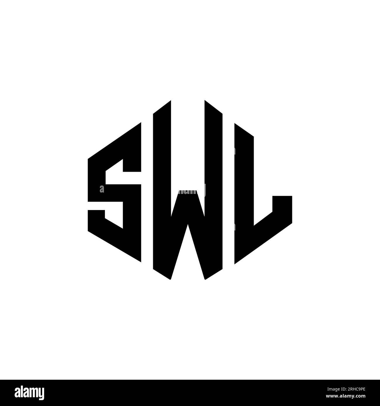 Logo de lettre SWL avec forme de polygone. SWL polygone et logo en ...