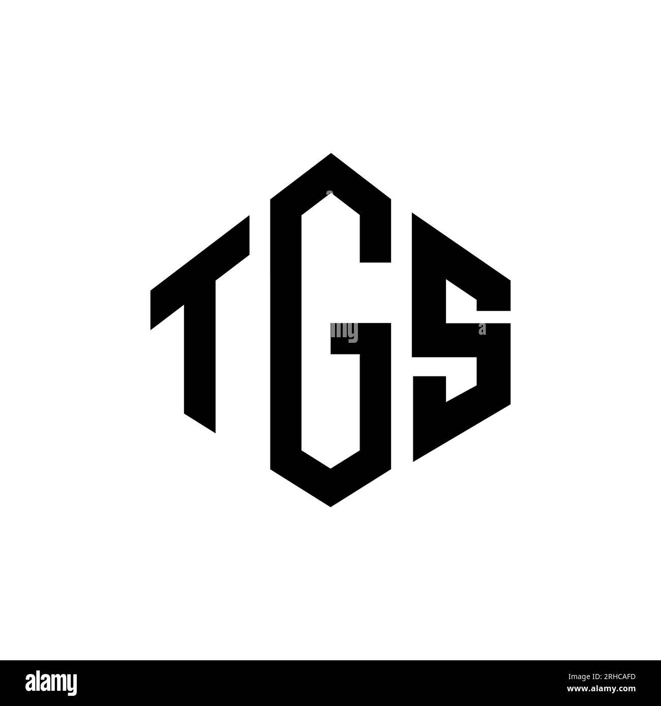 Logo de lettre TGS avec forme de polygone. Logo en forme de polygone et ...