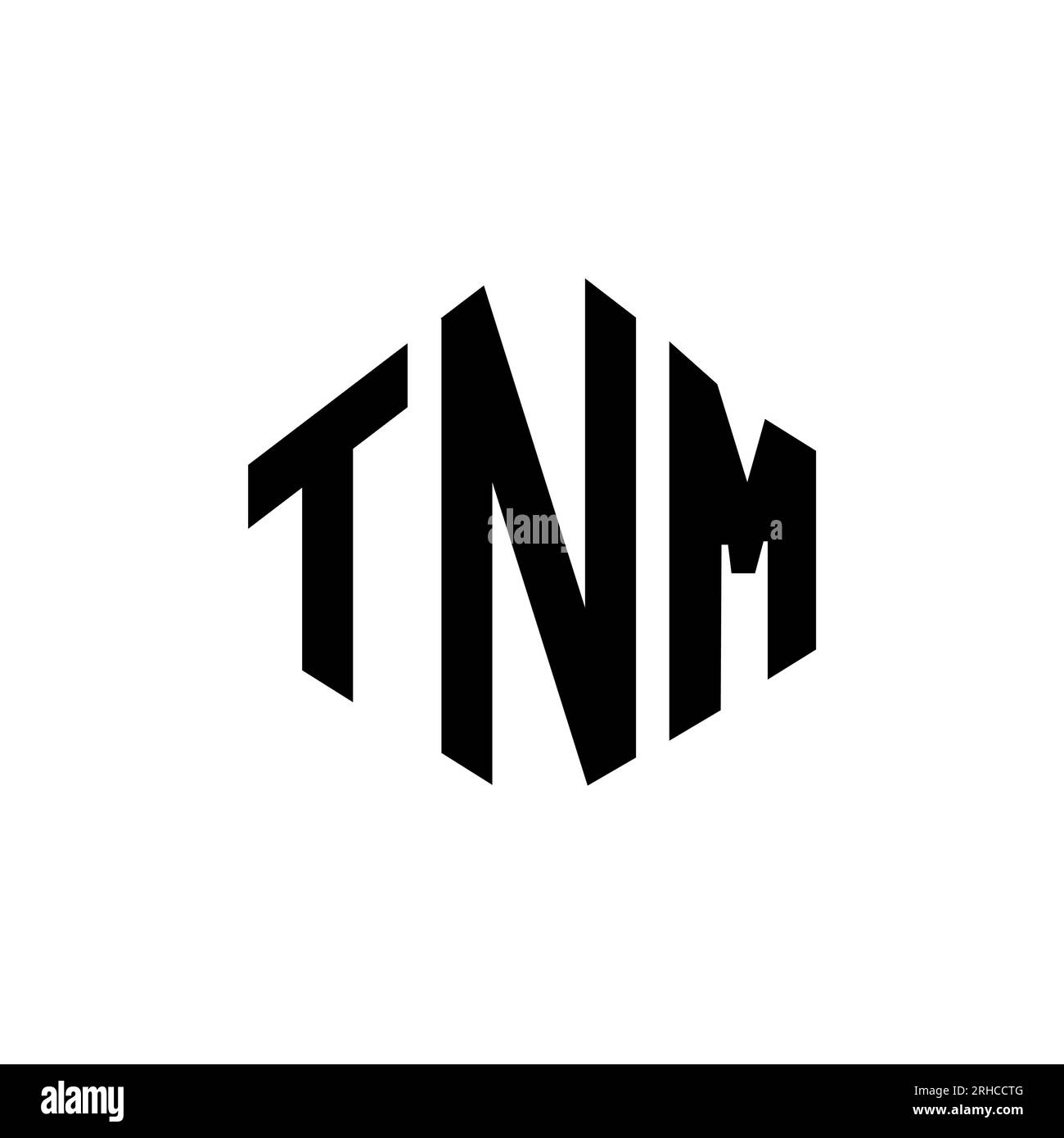 Logo de lettre TNM avec forme de polygone. Design de logo en forme de ...