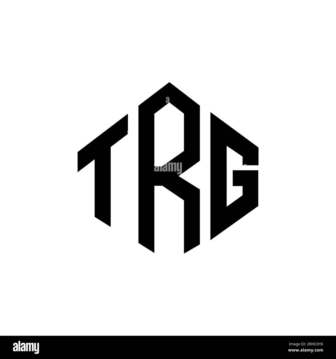 Logo de lettre TRG avec forme de polygone. Logo en forme de polygone et ...