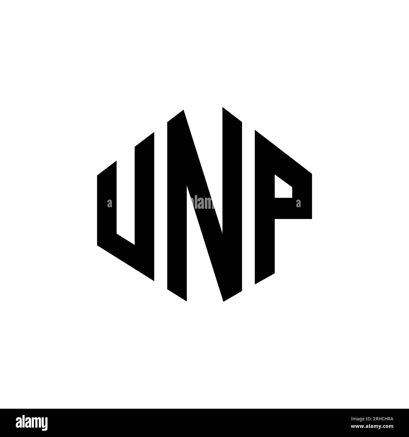 Conception de logo de lettre UNP avec forme de polygone. Design de logo ...