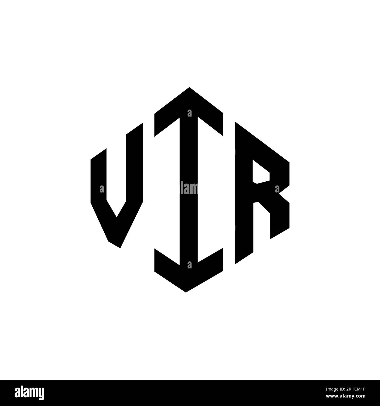 Logo de lettre VIR avec forme de polygone. Polygone VIR et logo en ...