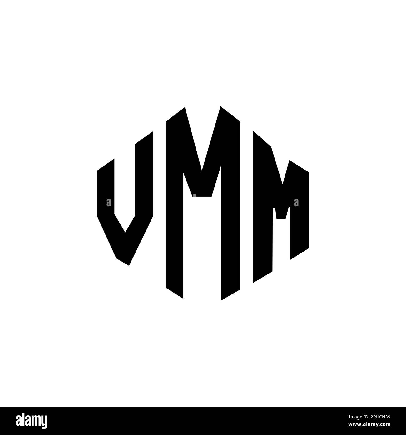 Logo de lettre VMM avec forme de polygone. Logo en forme de polygone et ...