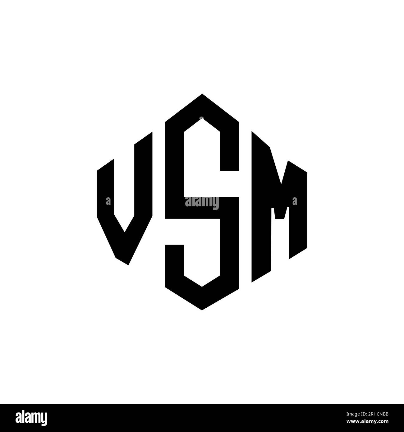 Logo de lettre VSM avec forme de polygone. Logo en forme de polygone et ...