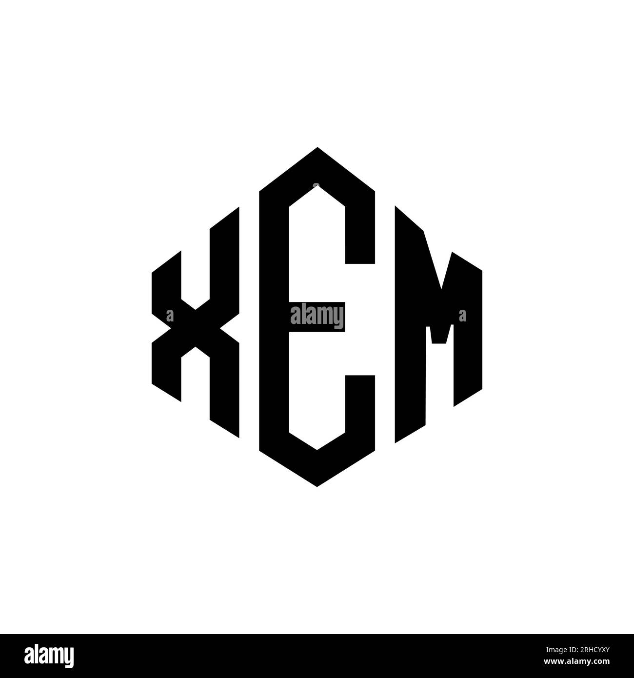 Logo de lettre XEM avec forme de polygone. Logo en forme de polygone et ...