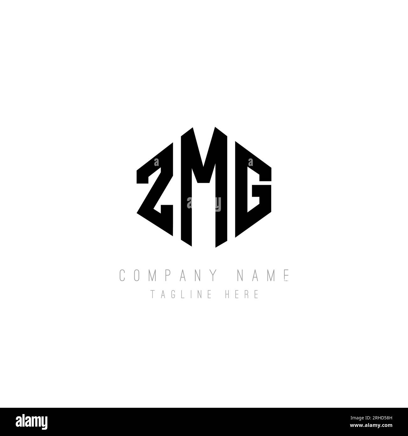 Logo de lettre ZMG avec forme de polygone. Logo en forme de polygone et ...