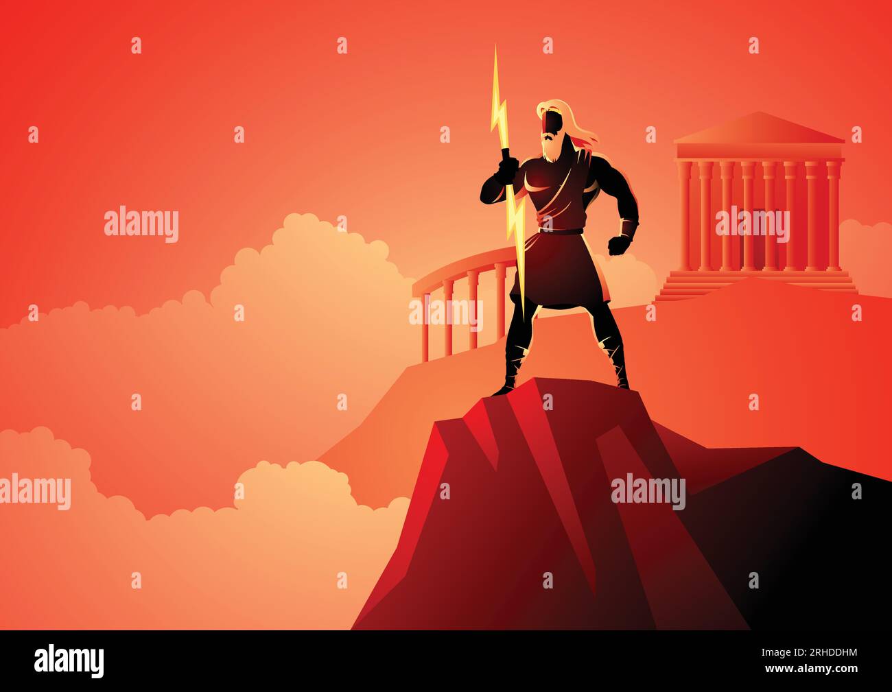 Zeus et dieux sur le mont olympus Banque d'images vectorielles - Alamy