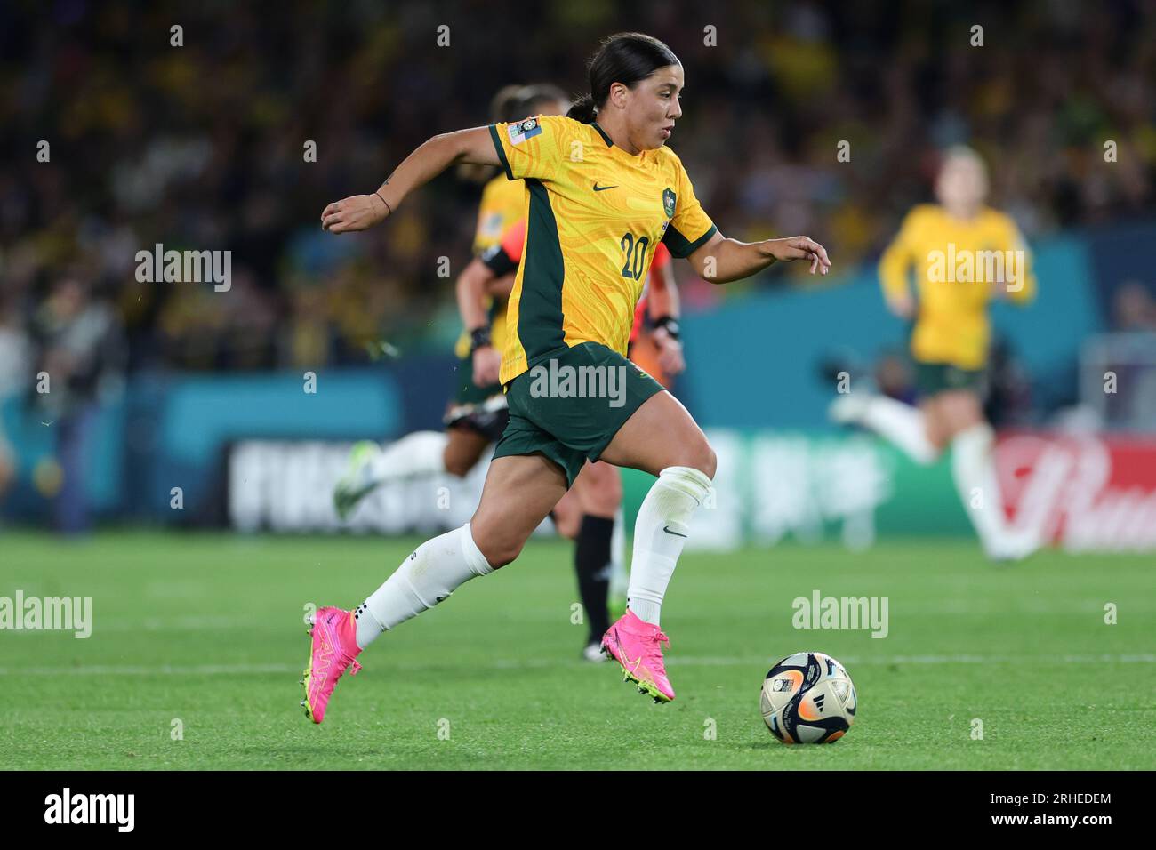 Sydney, Australie. 16 août 2023. Sam Kerr, australienne, dribble le ...