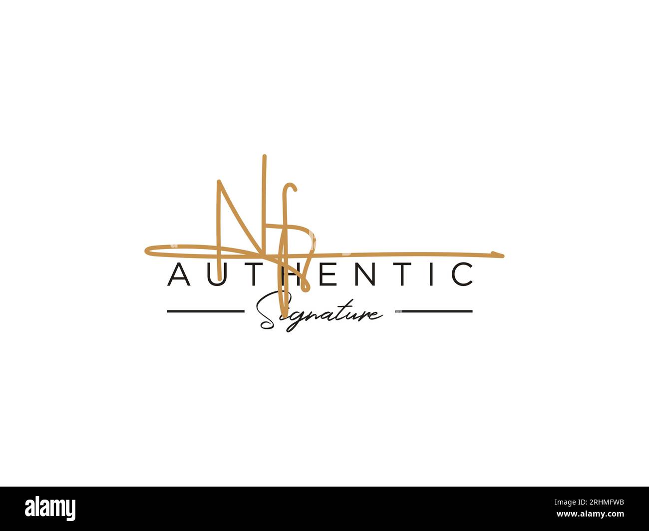 Modèle de logo NF Signature Vector Image Vectorielle Stock - Alamy