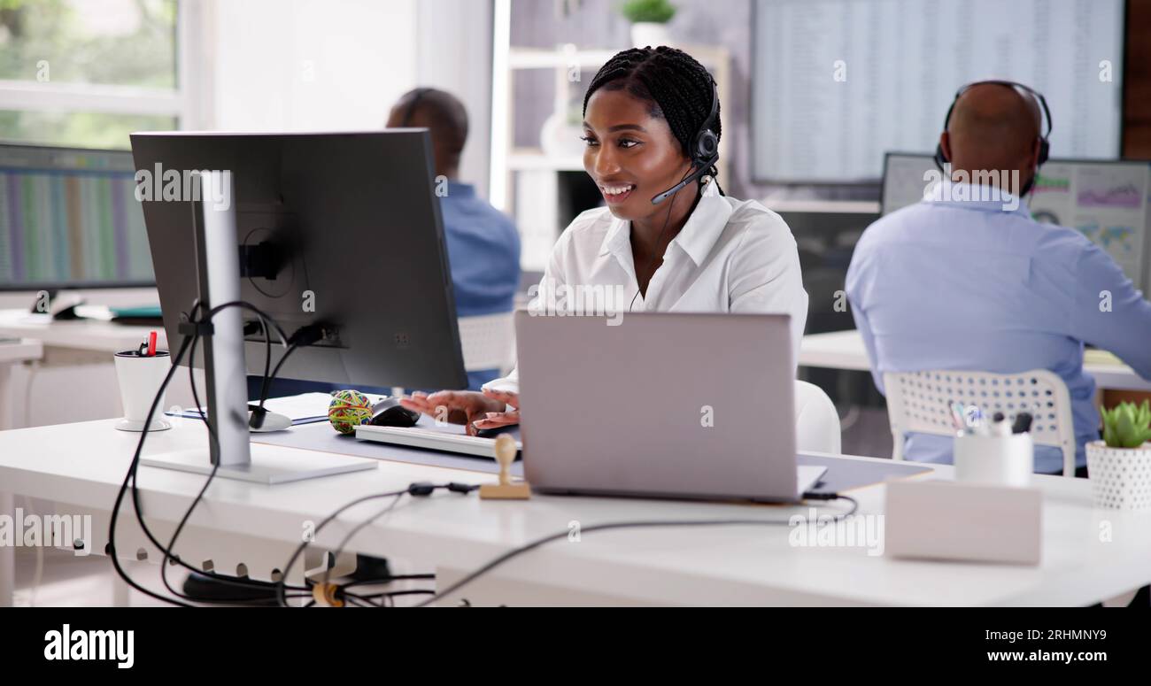 African american black female telemarketer service Banque de ...