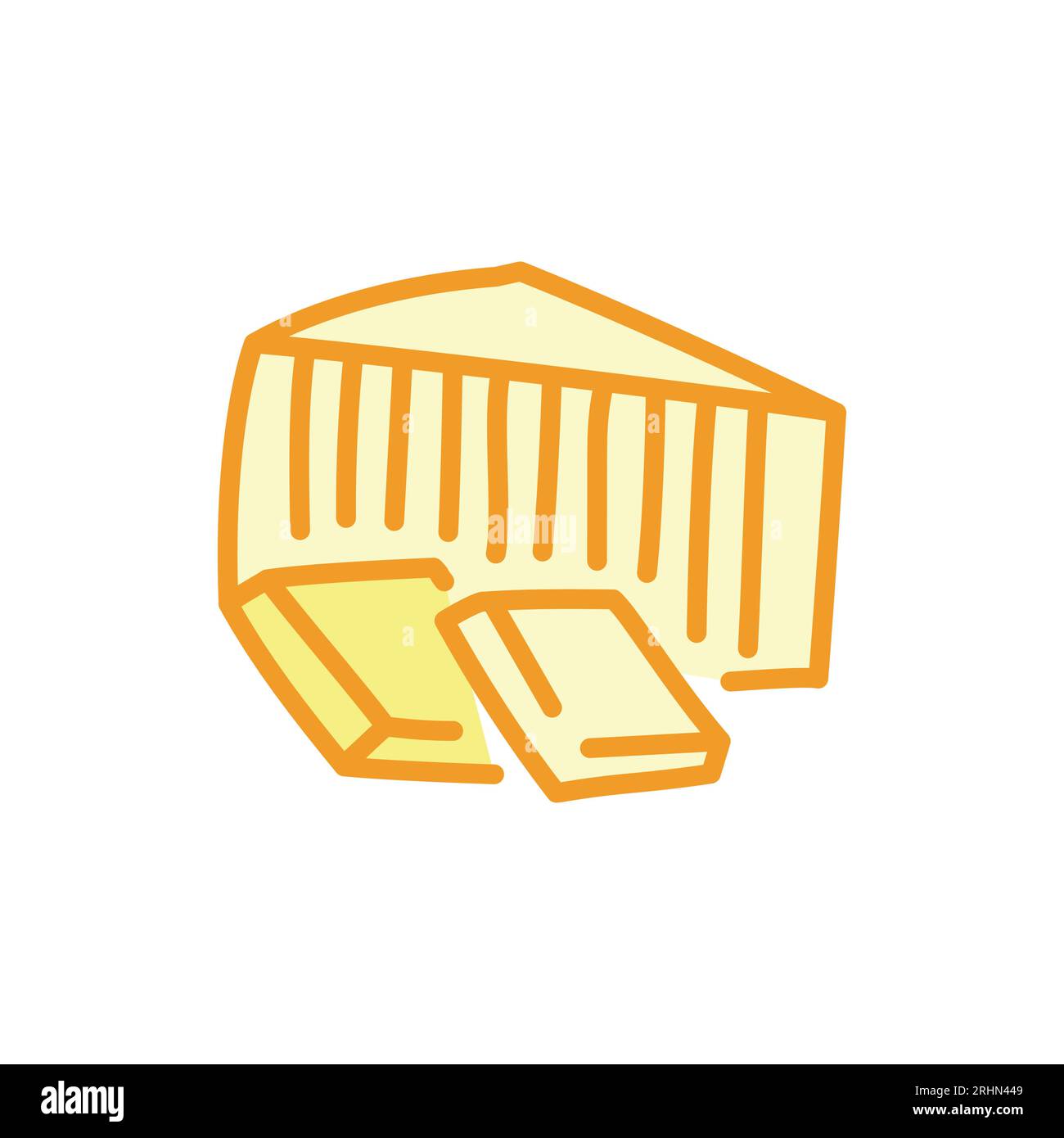 Symbole de fromage feta сolor icône de ligne. Pictogramme pour page Web ...
