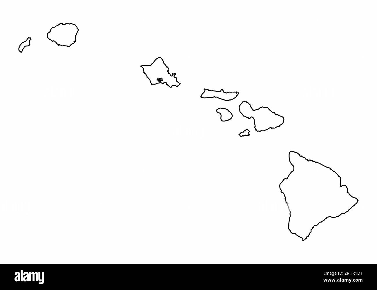 Hawaii map Banque d'images vectorielles - Alamy