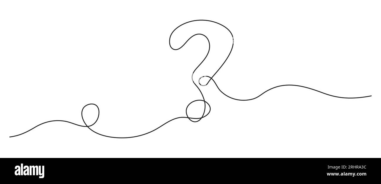 Point d'interrogation dessin au trait continu FAQ concept vectorOne ...