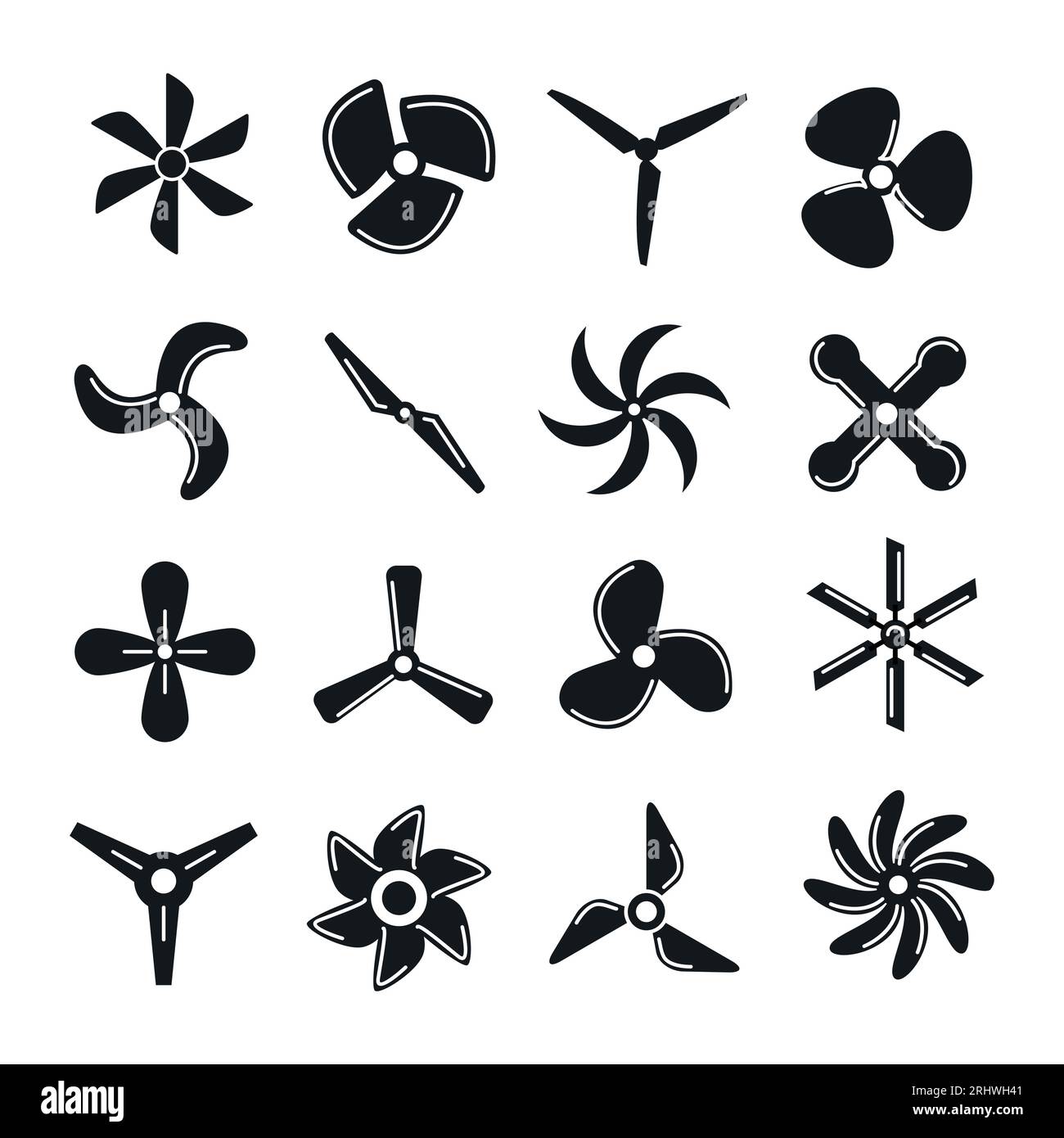 Moteur à pales tyrbine à hélice pour ventilateur vectoriel. Symbole d ...