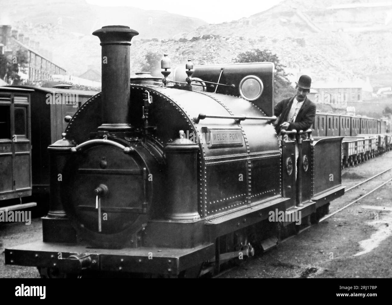 Welsh steam locomotive Banque d'images noir et blanc - Alamy