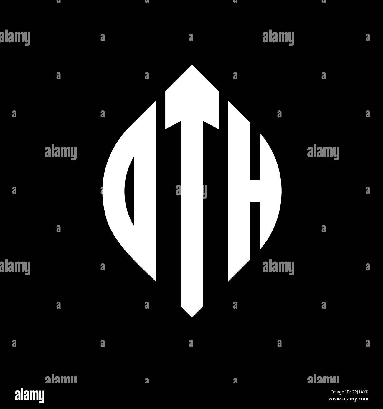 Conception de logo de lettre de cercle de DTH avec la forme de cercle ...