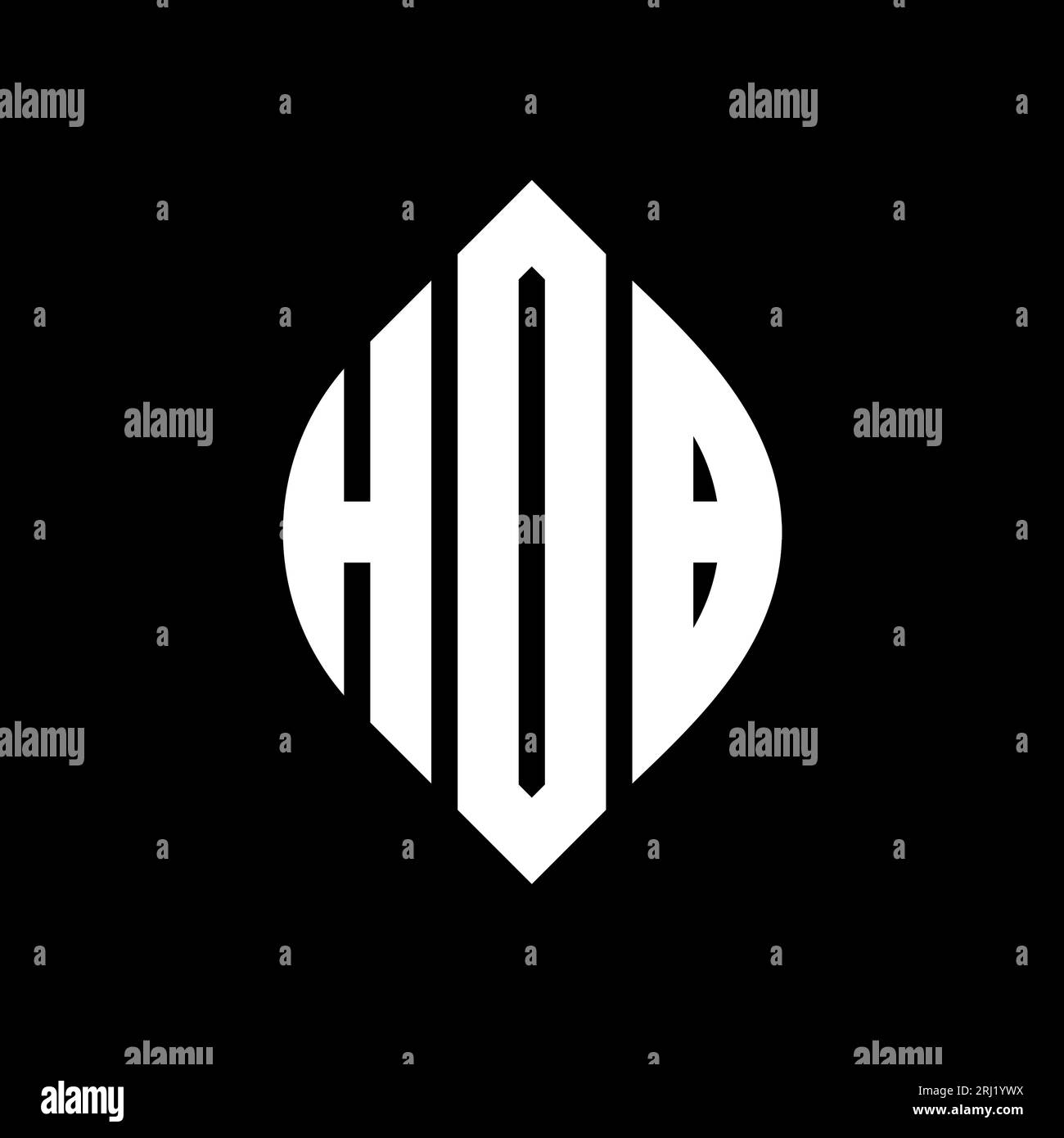 Logo de lettre cercle HDB avec forme de cercle et d'ellipse. Lettres ...