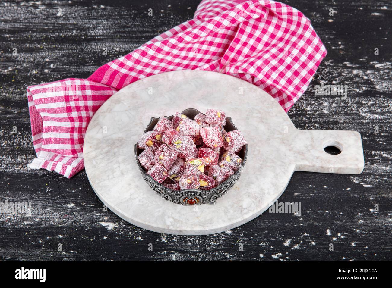 Vue macro Turque Delight. La célèbre marmelade de dessert orientale ...