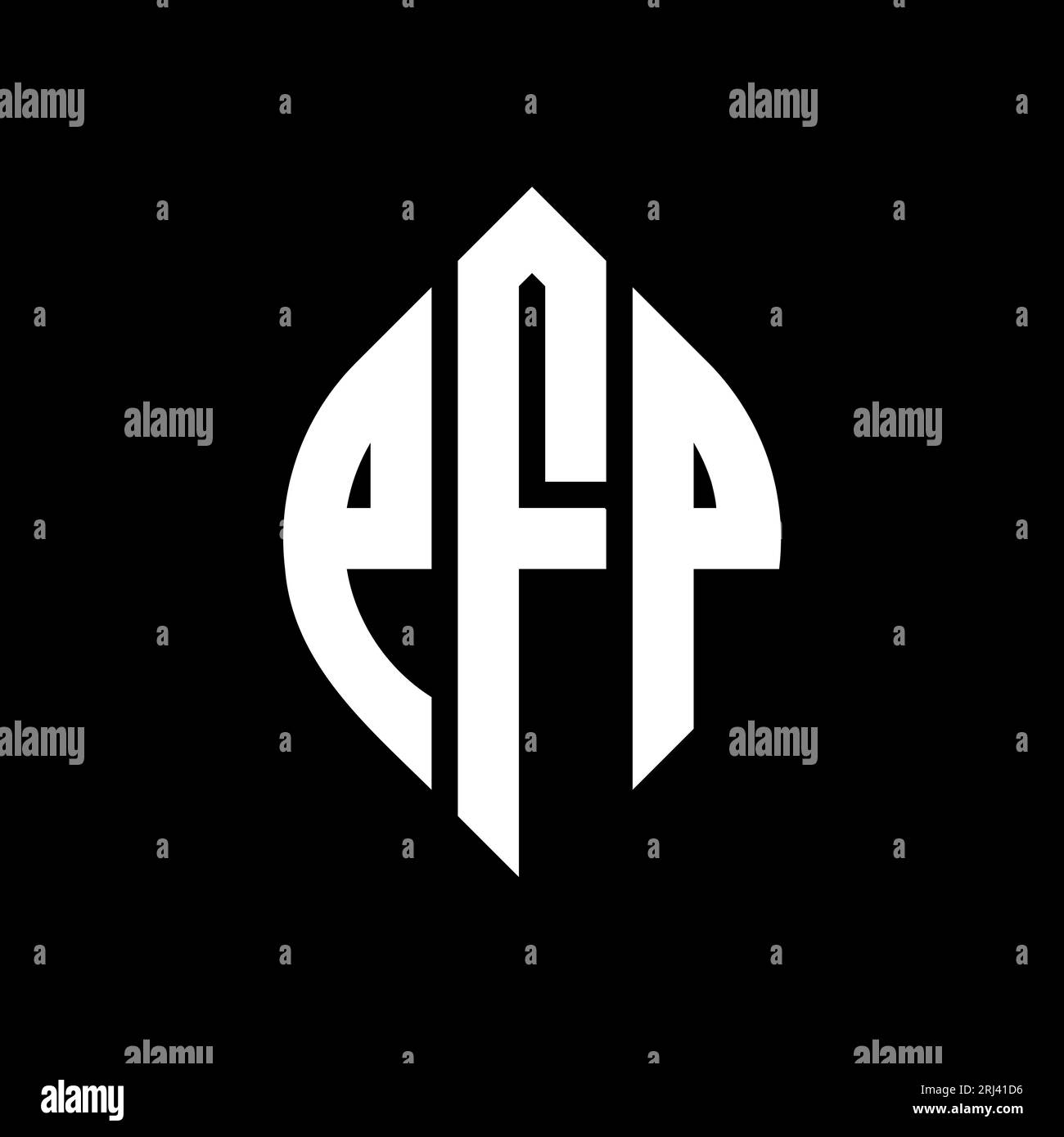 Logo de lettre cercle PFP avec forme de cercle et d'ellipse. Lettres ...