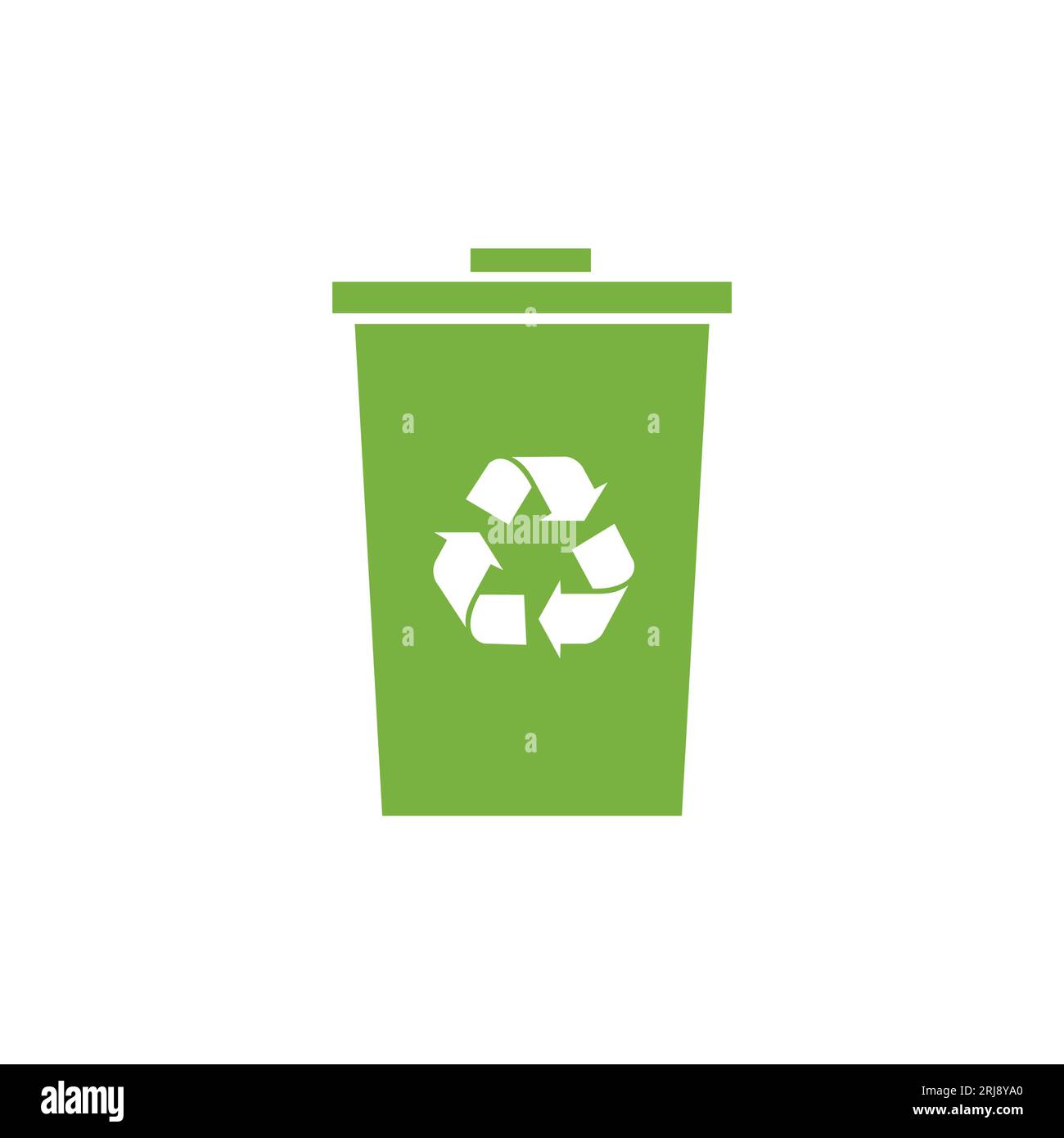 Bac de recyclage avec symbole de recyclage. Icône verte. Triez vos ...