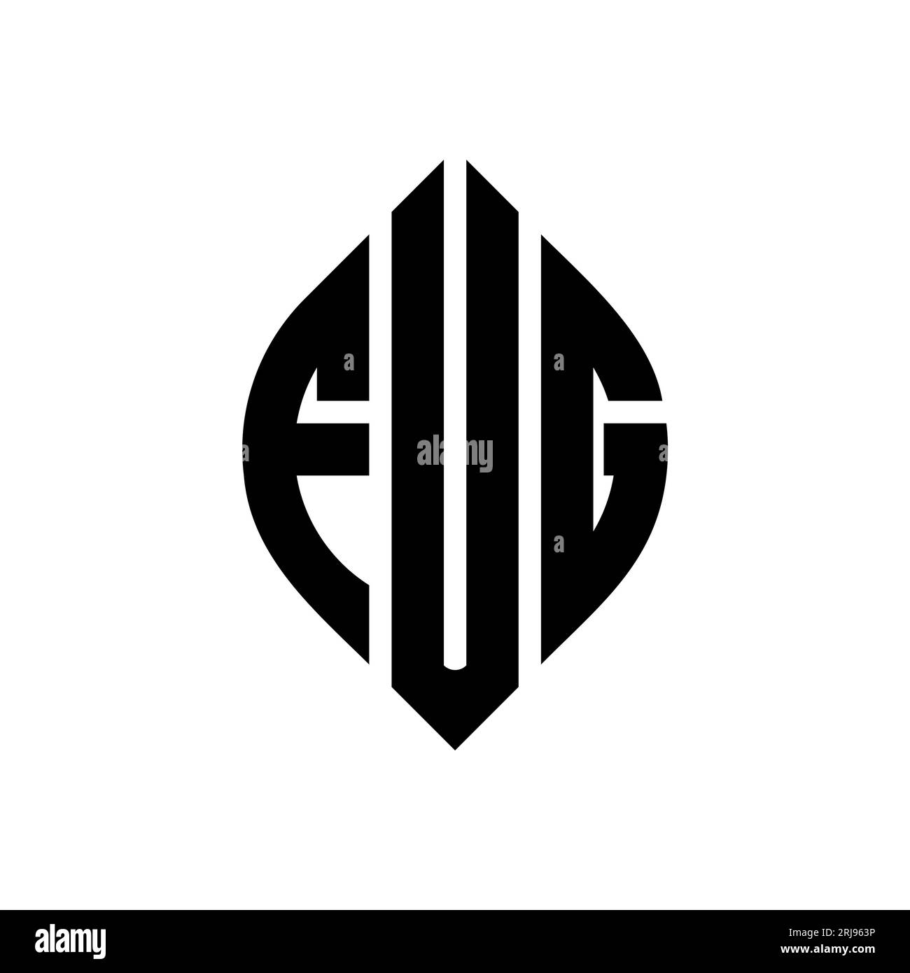 Logo de lettre cercle FUG avec forme de cercle et d'ellipse. Lettres ...
