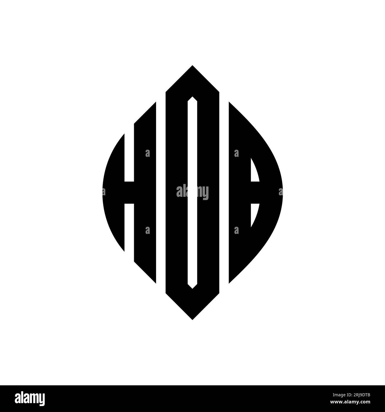 Logo de lettre cercle HDB avec forme de cercle et d'ellipse. Lettres ...