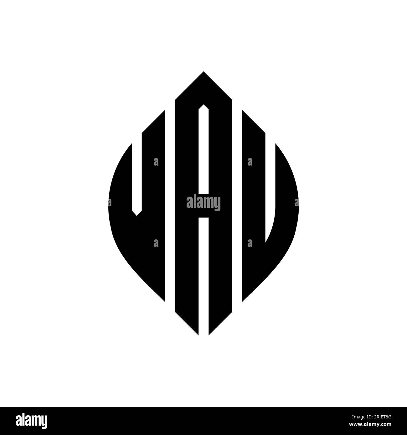 Logo de lettre cercle VAU avec forme de cercle et d'ellipse. Lettres ...